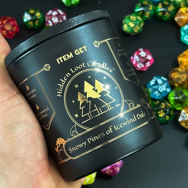 Snowy Pines of Icewind Dale Scented Hidden Loot Candle
